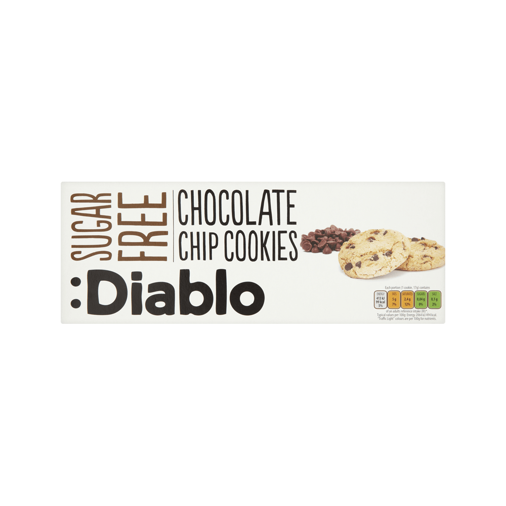Sugar Free Chocolate Chip Cookies 130g | Confectionery | Grape Tree