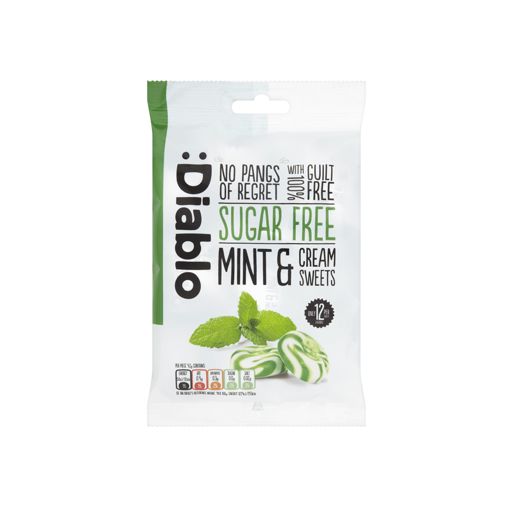 Buy Diablo Sugar Free Mint & Cream Sweets 75g Online - Grape Tree