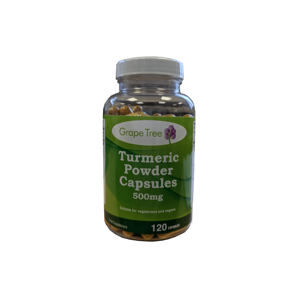 Turmeric Powder Capsules 500mg 120s I Grape Tree