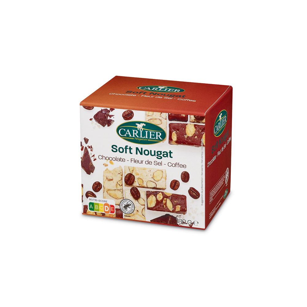Carlier Chocolate Fleur De Sel And Coffee Nougat Gift Box 180g