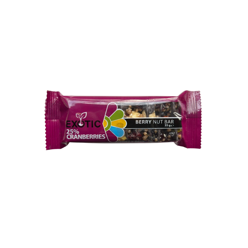 Exotic Berry Nut Bar 25% Cranberries 35g | Healthy Bars | Grape Tree