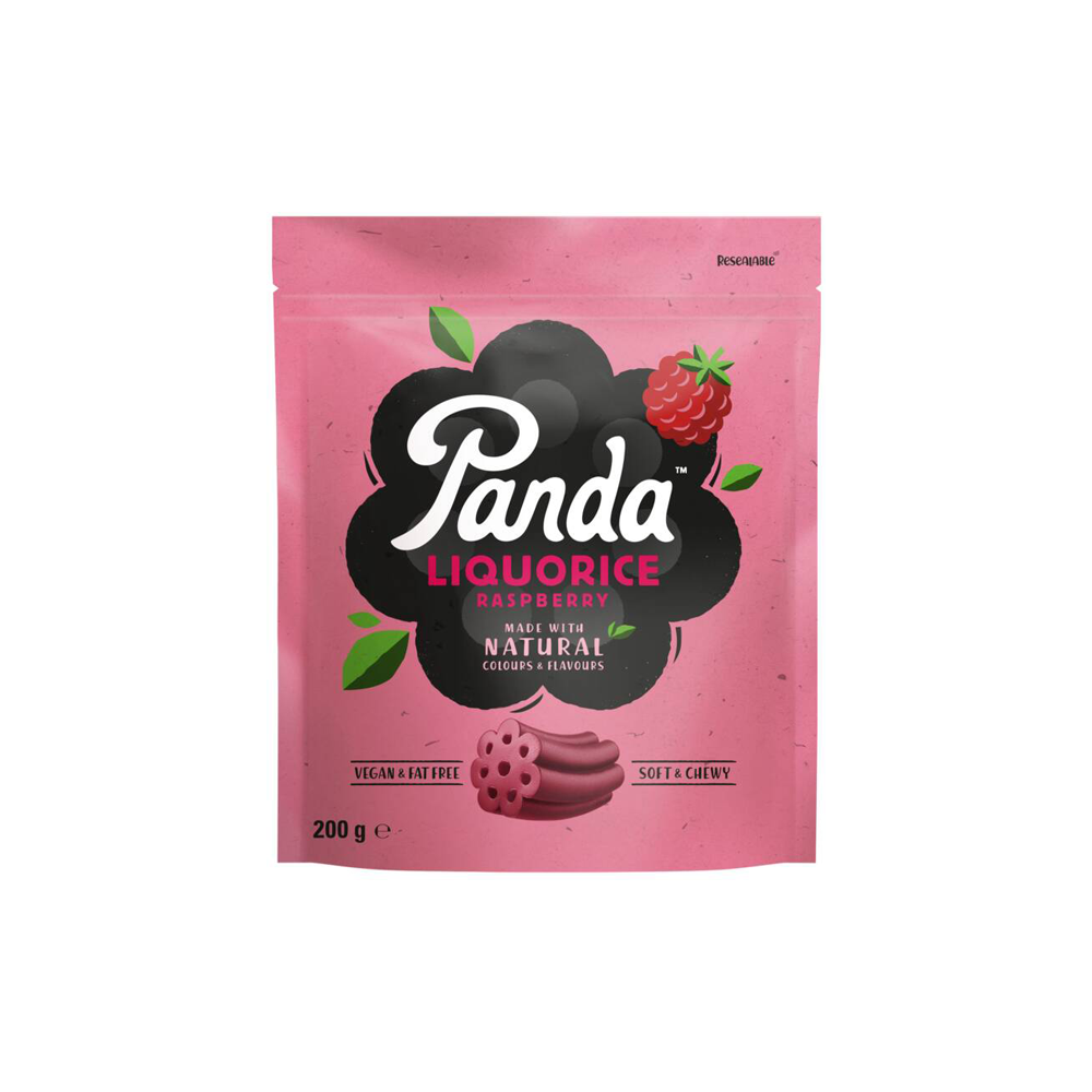 Panda Raspberry Liquorice 200g | Grape Tree