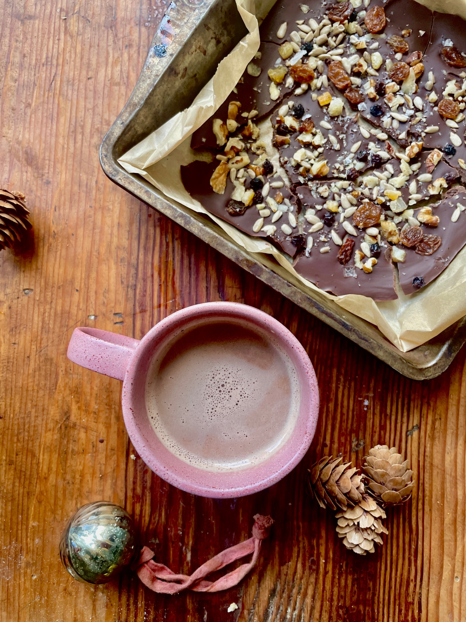 Tahini Hot Chocolate With Spiced Bark | Healthy Recipes | Grape Tree